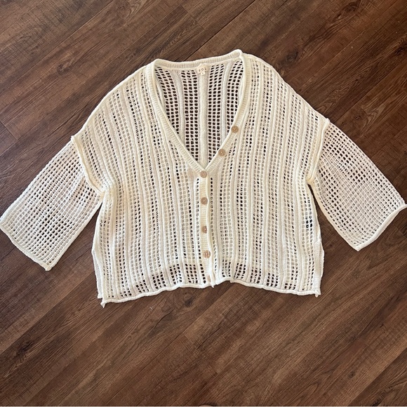 POL | Sweaters | Pol Clothing Open Knit Crochet Cardigan Sweater Boho ...